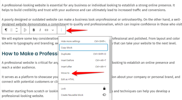 How to Move Blocks in WordPress - How-To WP